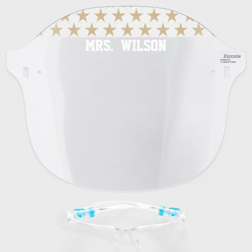 Cute School Teacher Student Stars Face Shield | Zazzle