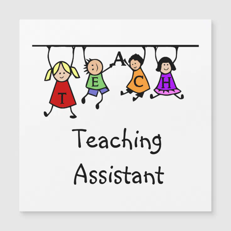Cute School Teaching Assistant with Kids Cartoon | Zazzle