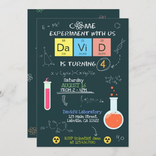Cute Scientist Laboratory Birthday Party Invite | Zazzle