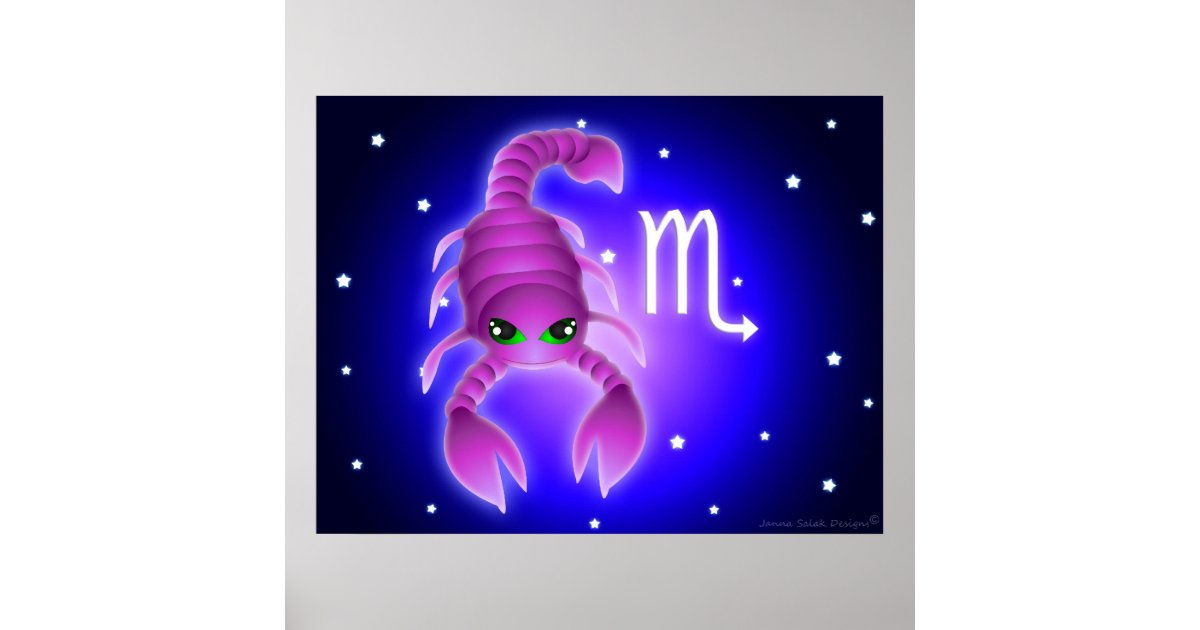 Cute Scorpio Zodiac Poster | Zazzle