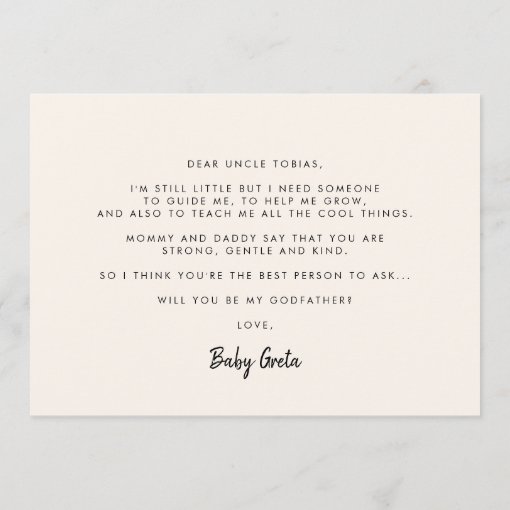 Cute script Godfather proposal photo card | Zazzle