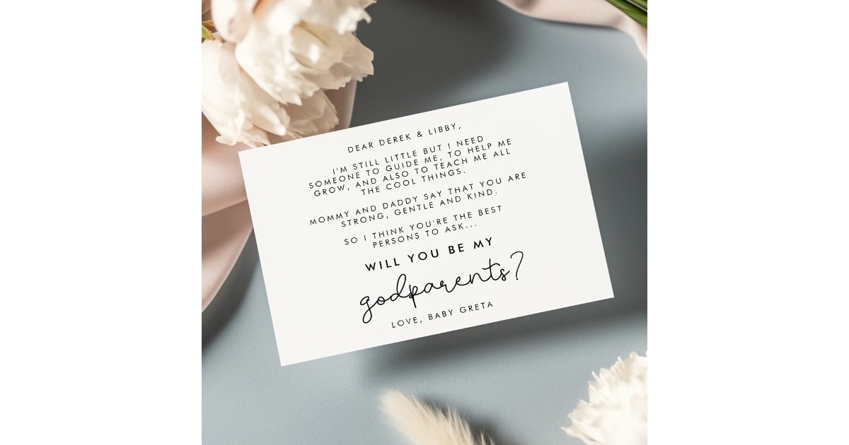Cute script Godparents proposal card | Zazzle