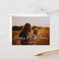 Cute script Happy New Year Holiday photo Postcard | Zazzle