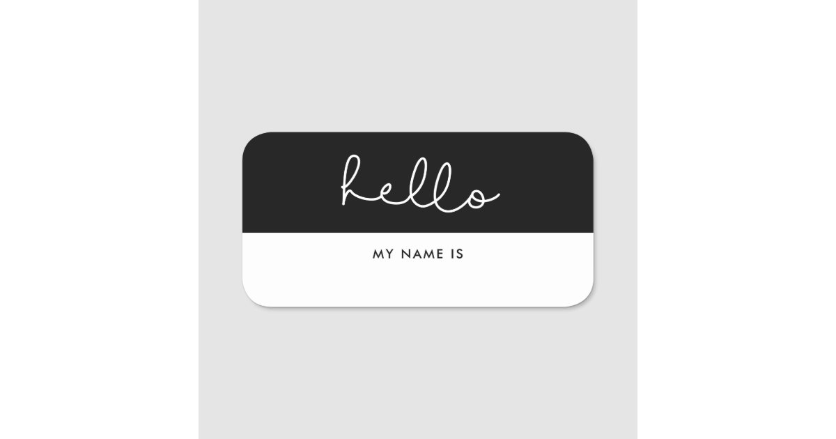Cute script Hello my name is Dry Erase Name Tag | Zazzle