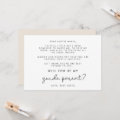 Cute script Will you be my Guide parent card | Zazzle