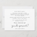 Cute script Will you be my Guide parent card | Zazzle