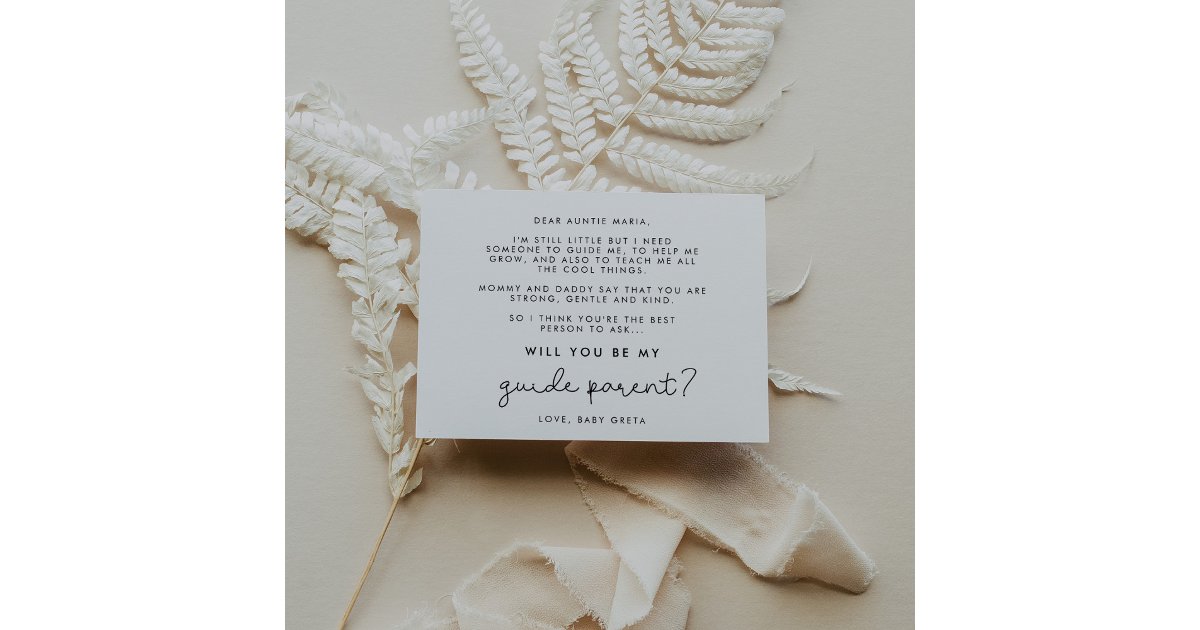 Cute script Will you be my Guide parent card | Zazzle