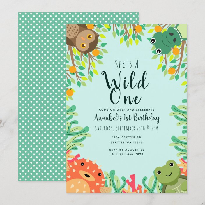 Cute Sea and Swamp Animal Kids Birthday Invitation | Zazzle.com