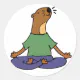 Cute Sea Otter Practicing Yoga Cartoon Classic Round Sticker | Zazzle