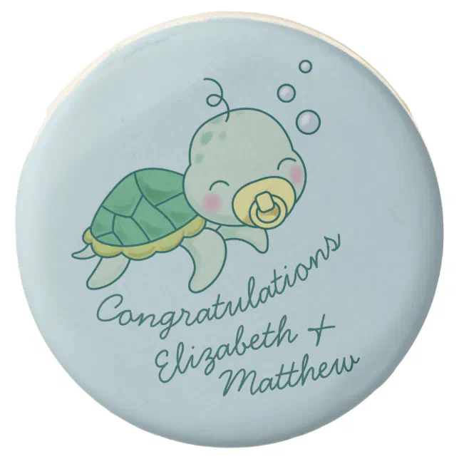 Cute Sea Turtle Baby Shower Kawaii Chocolate Covered Oreo | Zazzle