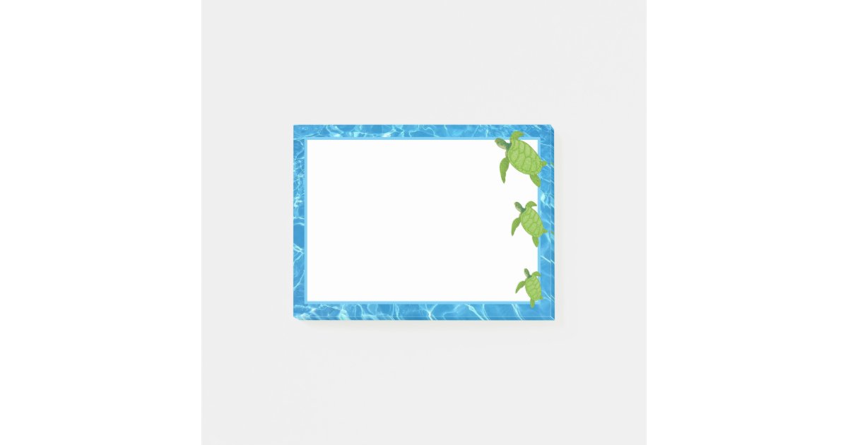 Cute Sea Turtles & Water Frame Post-it Notes | Zazzle
