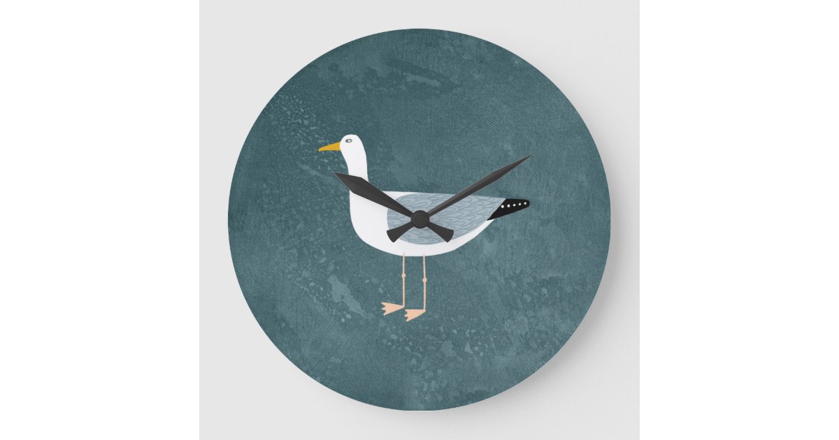 Cute Seagull Large Clock | Zazzle