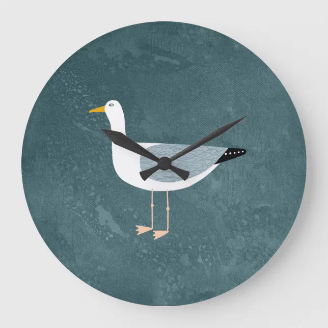 Cute Seagull Large Clock | Zazzle