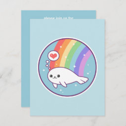 Cute Seal Birthday Invitations | Zazzle