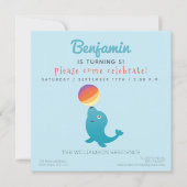 Cute Seal - Fun Kids Birthday Party Invitation | Zazzle