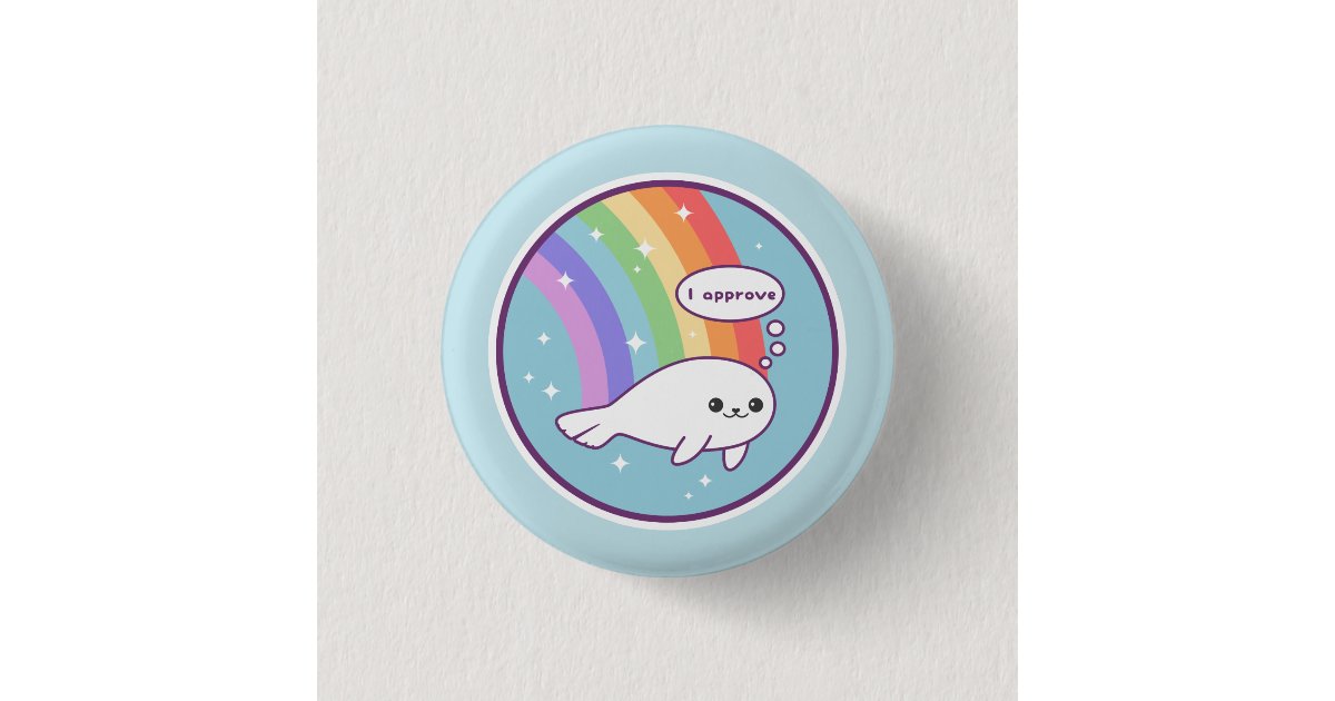 Cute Seal of Approval Button | Zazzle