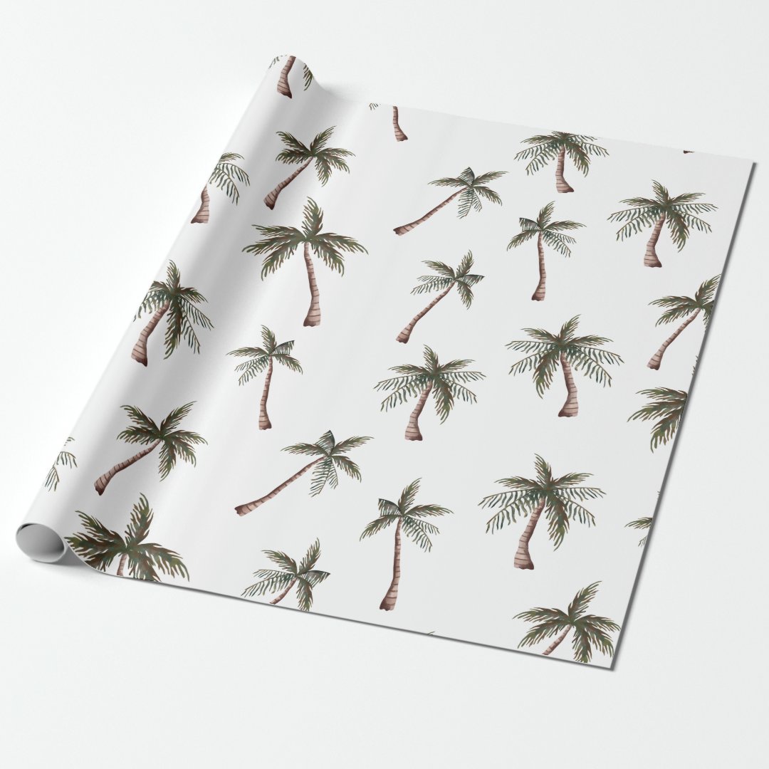 Cute Seamless Palm Trees Pattern, Summer Gift Wrapping Paper | Zazzle