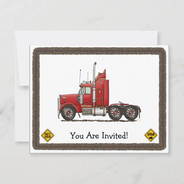 Cute Semi-Cab Invitation | Zazzle