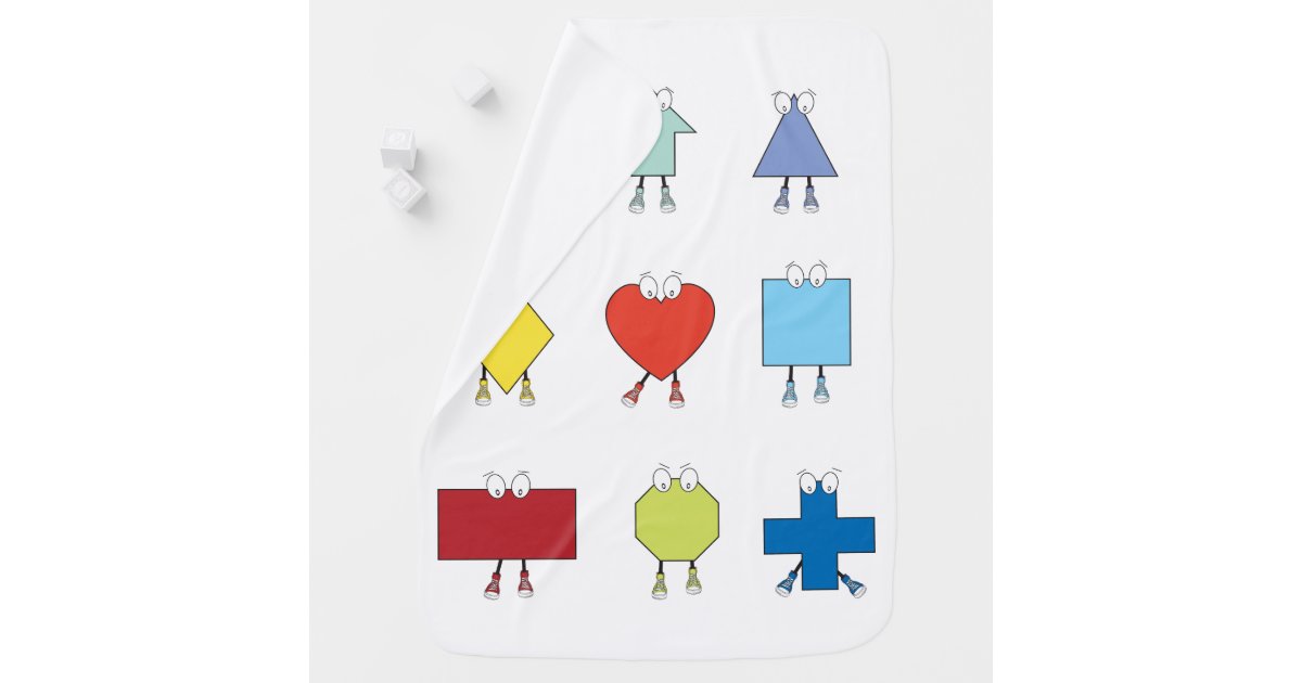 Cute Shape Characters Illustration Design Baby Blanket | Zazzle