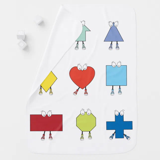 Cute Shape Characters Illustration Design Baby Blanket | Zazzle