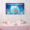 Cute Shark Boy Birthday Party Banner | Zazzle