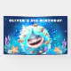 Cute Shark Boy Birthday Party Banner | Zazzle