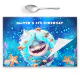 Cute Shark Boy Birthday Tearaway Paper Placemat | Zazzle
