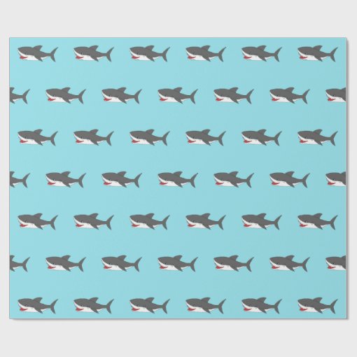 Cute shark design wrapping paper | Zazzle