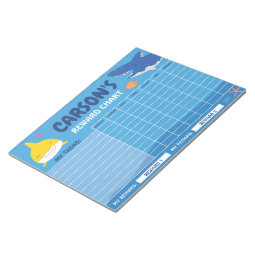 Cute Shark Reward Chart Personalized Name & Tasks Notepad | Zazzle
