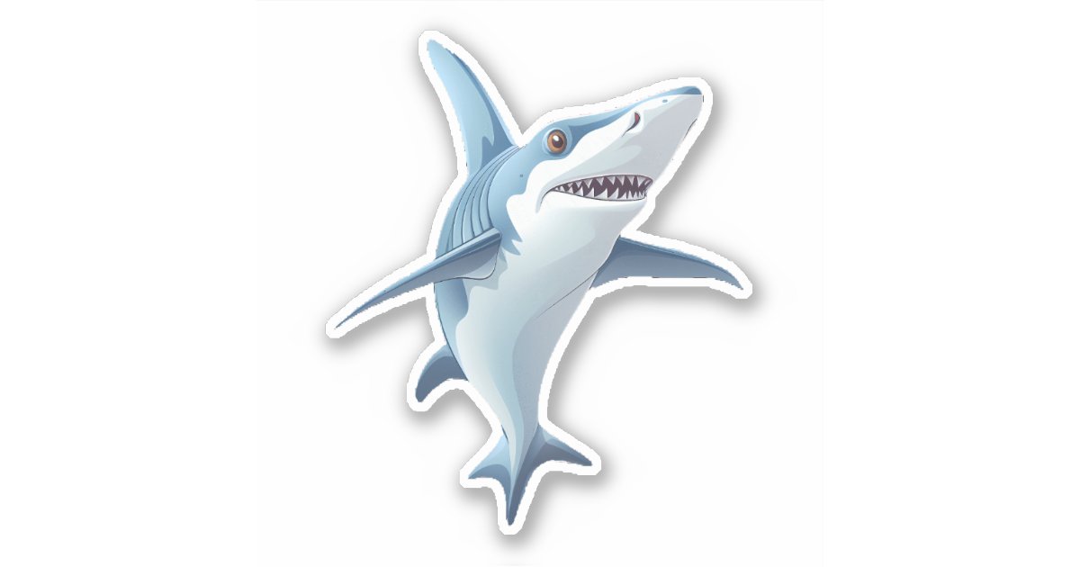 Cute Shark Sticker | Zazzle