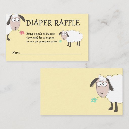 Cute Sheep, Baby Shower, Diaper Raffle Enclosure Card | Zazzle