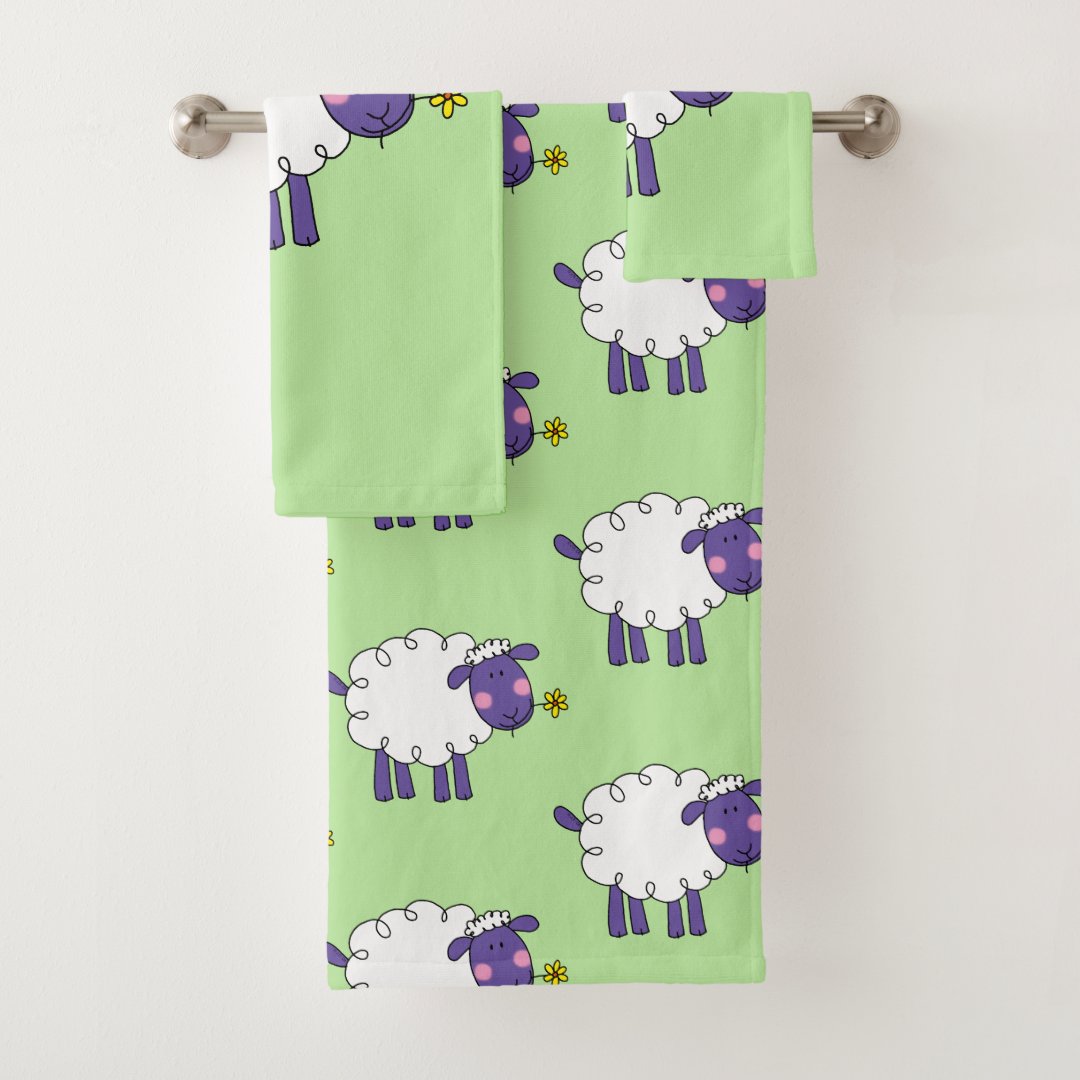 cute sheep bath towel set | Zazzle