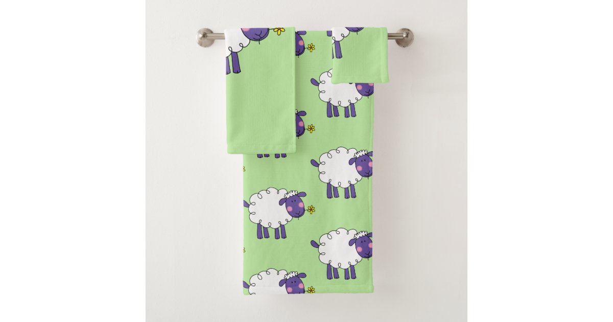 cute sheep bath towel set | Zazzle