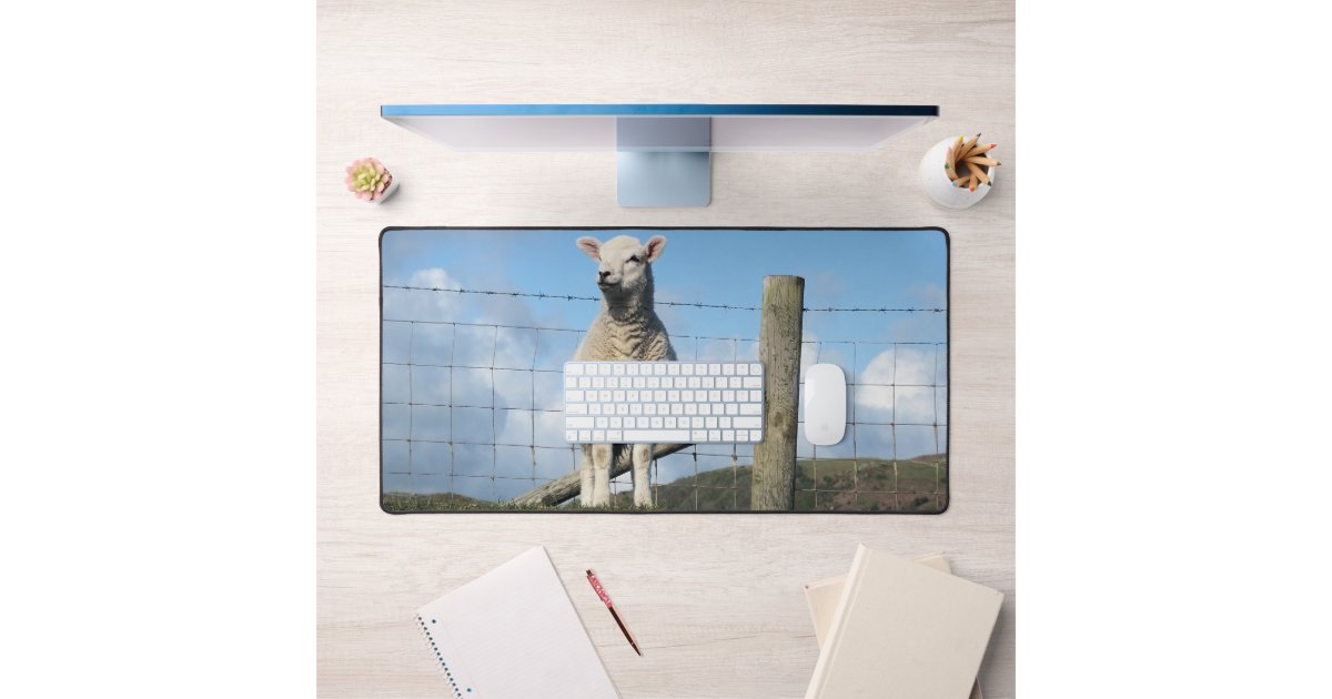 CUTE SHEEP DESK MAT | Zazzle
