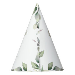 Cute Sheep Farm Greenery 1st Birthday Boy Girl Party Hat | Zazzle