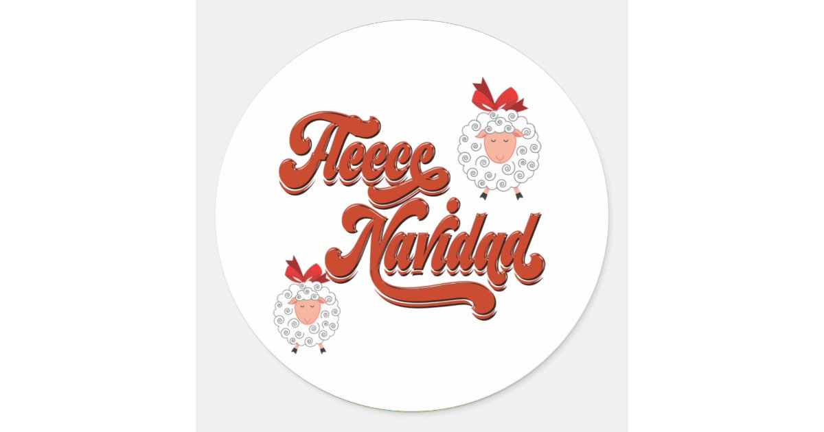 Cute Sheep Fleece Navidad Classic Round Sticker | Zazzle