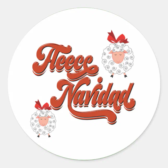 Cute Sheep Fleece Navidad Classic Round Sticker | Zazzle