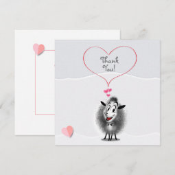 Cute Sheep Paper Art Lovely Thank You Card | Zazzle