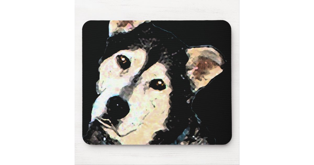 Cute Shepherd Husky Dog Portrait Mouse Pad | Zazzle