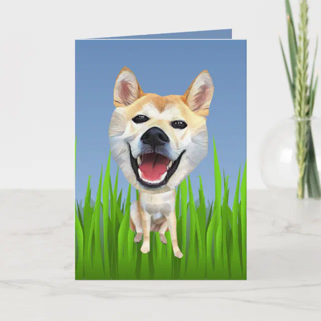 Cute Shiba Inu Dog Greeting Card | Zazzle