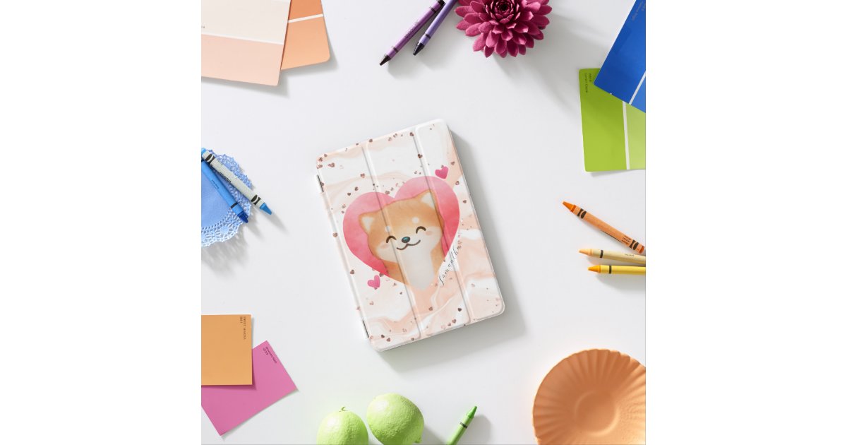 Cute Shiba Inu in a Heart iPad Mini Cover | Zazzle
