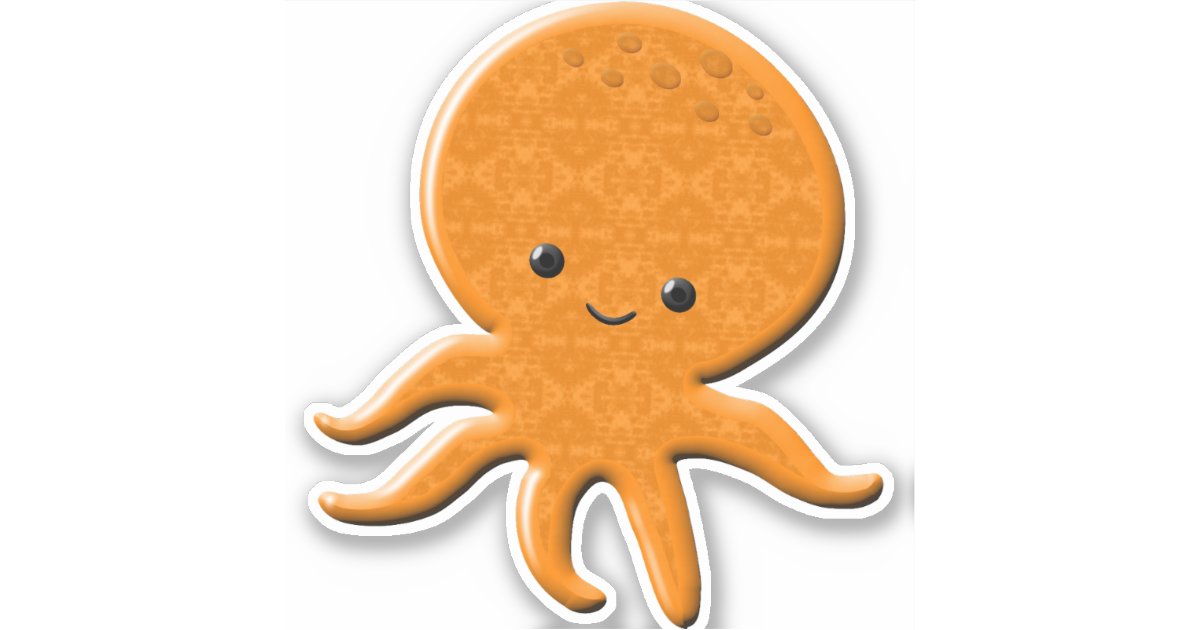 Cute Shiny Octopus Cartoon Sticker | Zazzle