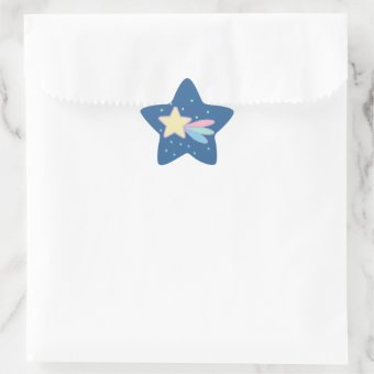 Cute Shooting Star Comet Star Sticker | Zazzle