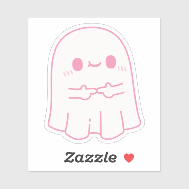 Cute Shy Ghost Sticker | Zazzle