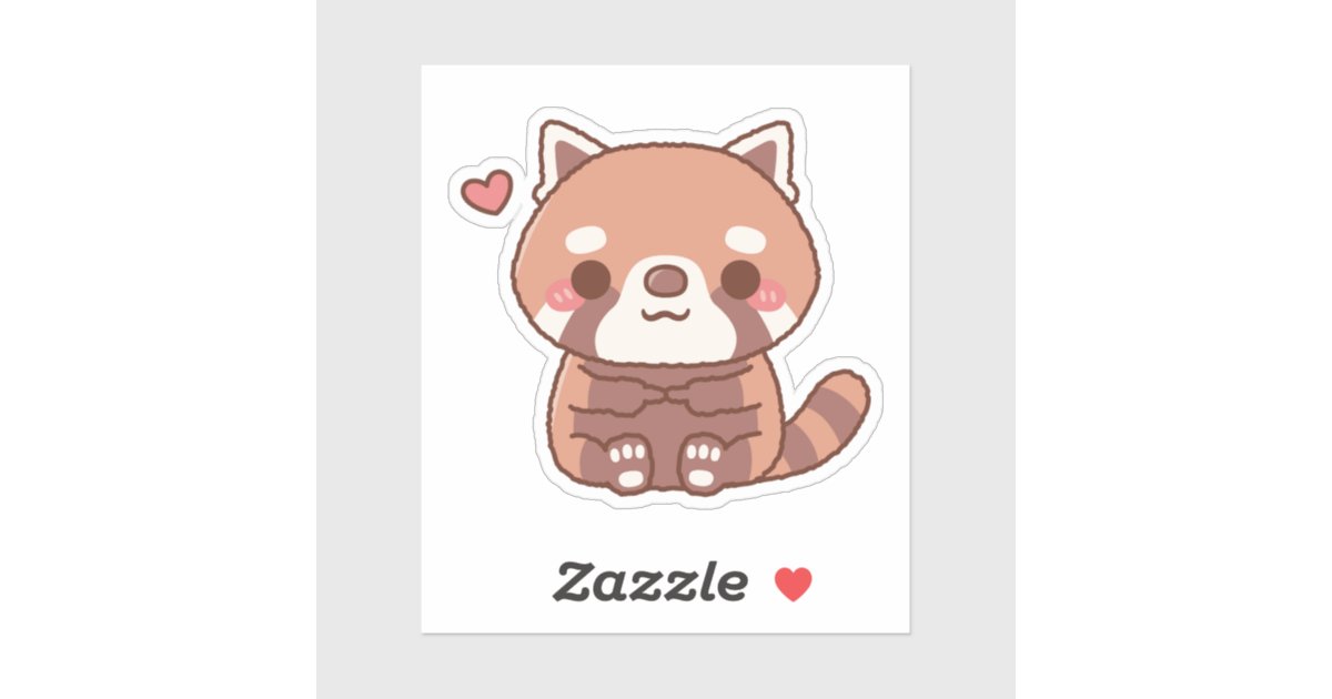 Cute Shy Red Panda Sticker | Zazzle