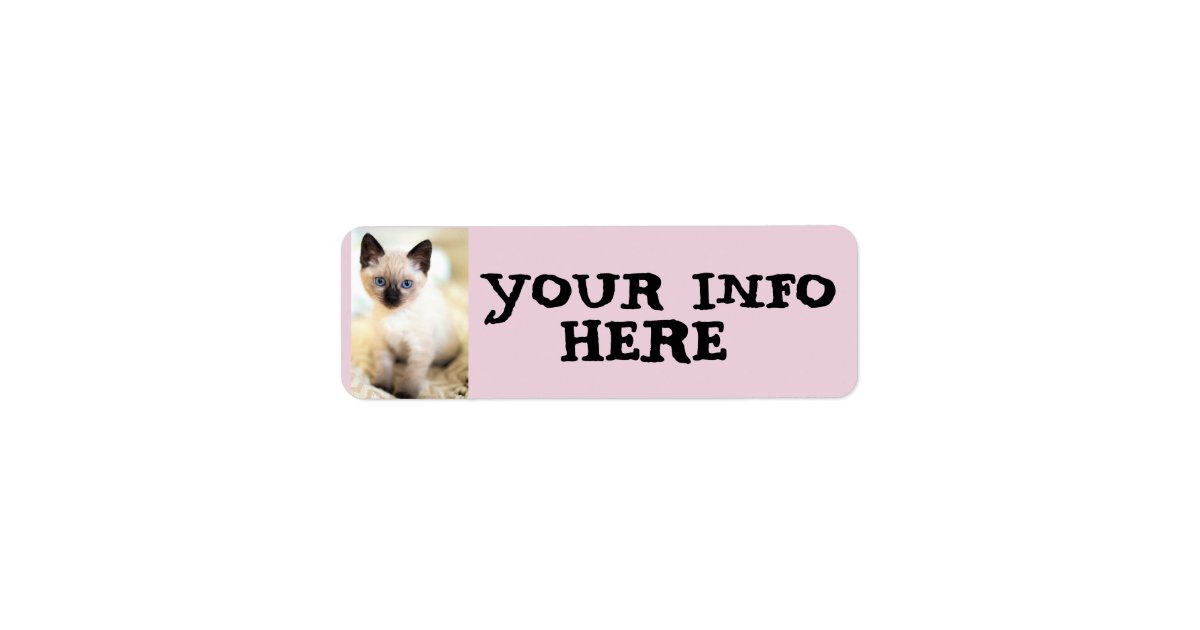 CUTE SIAMESE CAT KITTEN RETURN ADDRESS LABELS | Zazzle