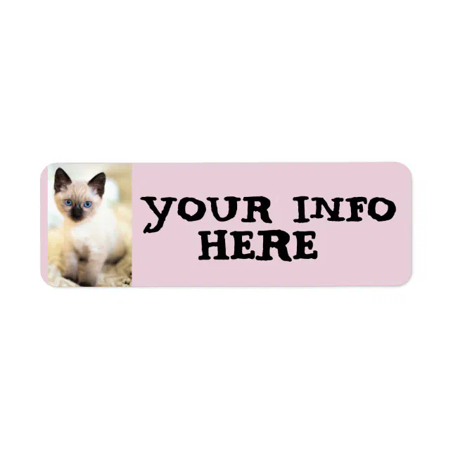 CUTE SIAMESE CAT KITTEN RETURN ADDRESS LABELS | Zazzle
