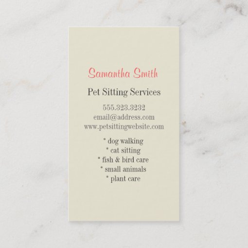 Cute Siamese Cat Pet Sitting Service Business Card | Zazzle