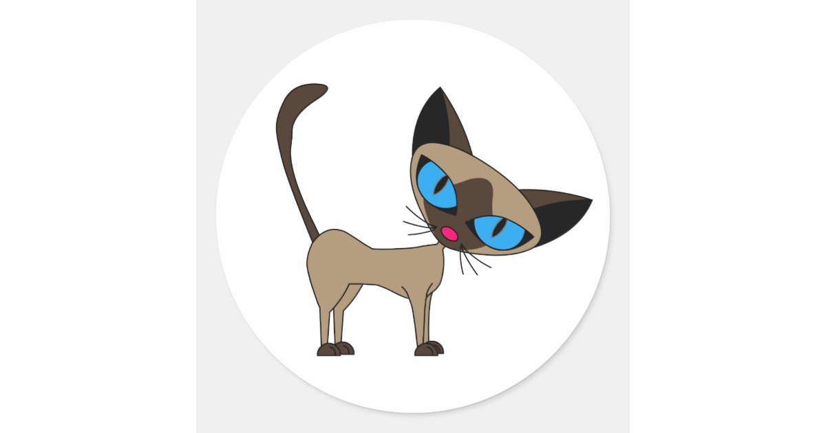 Cute Siamese Cat Stickers | Zazzle