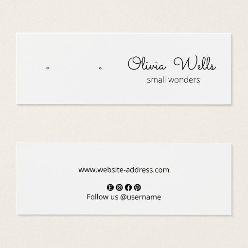 Cute Signature Script Stud Earring Display Card | Zazzle